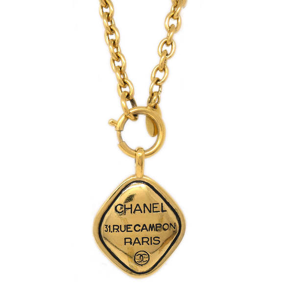 CHANEL | Jewelry | Chanel Plate Gold Chain Pendant Necklace 2325 | Poshmark